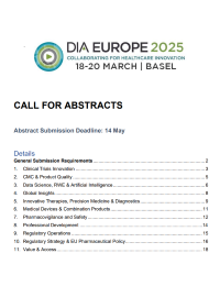 DIA Europe 2025 - Call for Abstracts